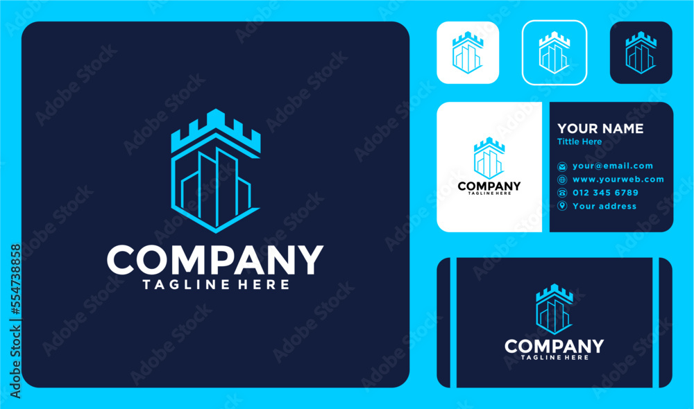 castle logo with design building Stock Vector | Adobe Stock