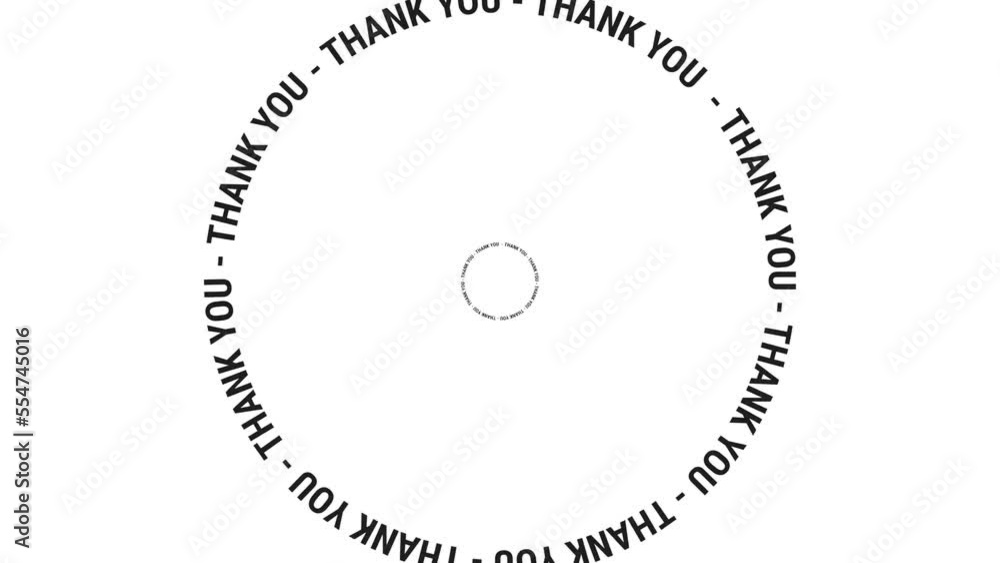 Animation of thank you with circular inscription, perfect for ...