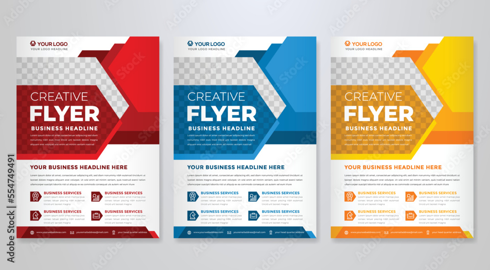 set of business flyer template with minimalist layout and modern style ...
