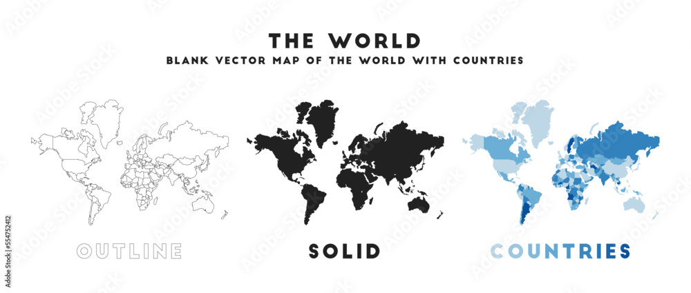 The World map. Borders of The World for your infographic. Vector world ...