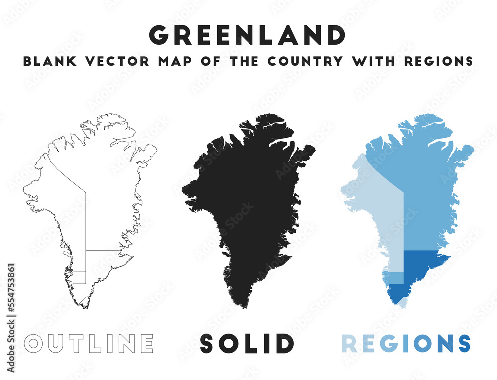 Greenland map. Borders of Greenland for your infographic. Vector ...