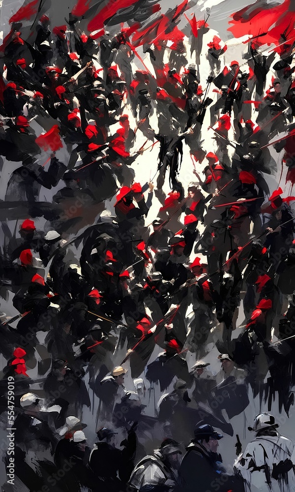 riot sci-fi fantasy illustration conceptual dystopian style scene ...