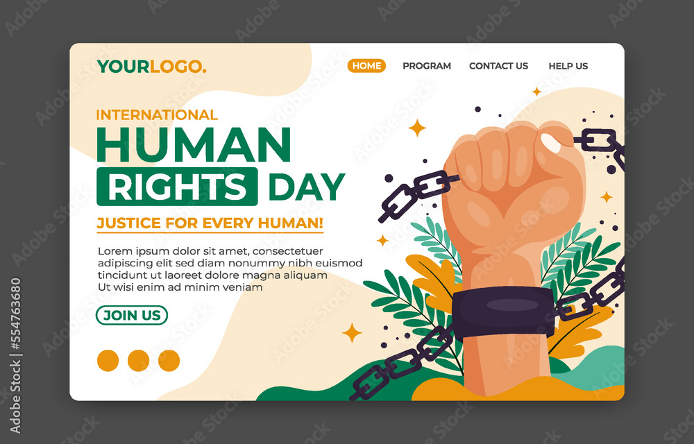 Human Rights Day Landing Page Stock Vector | Adobe Stock