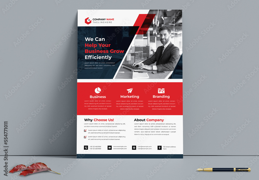 Business Growth Flyer Design Stock Template | Adobe Stock