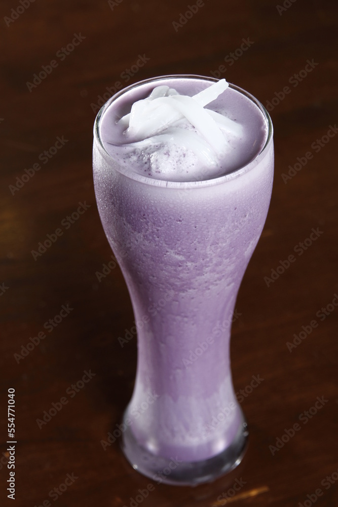 Ube macapuno shake from the Philippines Stock Photo | Adobe Stock