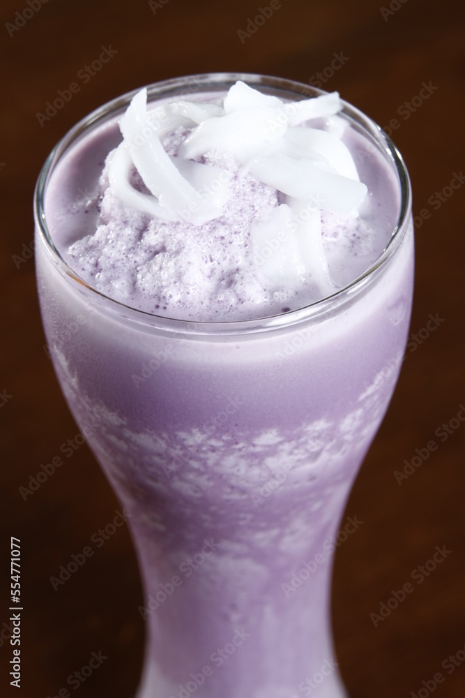 Ube macapuno shake from the Philippines Stock Photo | Adobe Stock