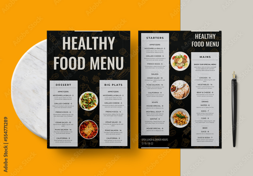 Food Menu Design Template Stock Template | Adobe Stock