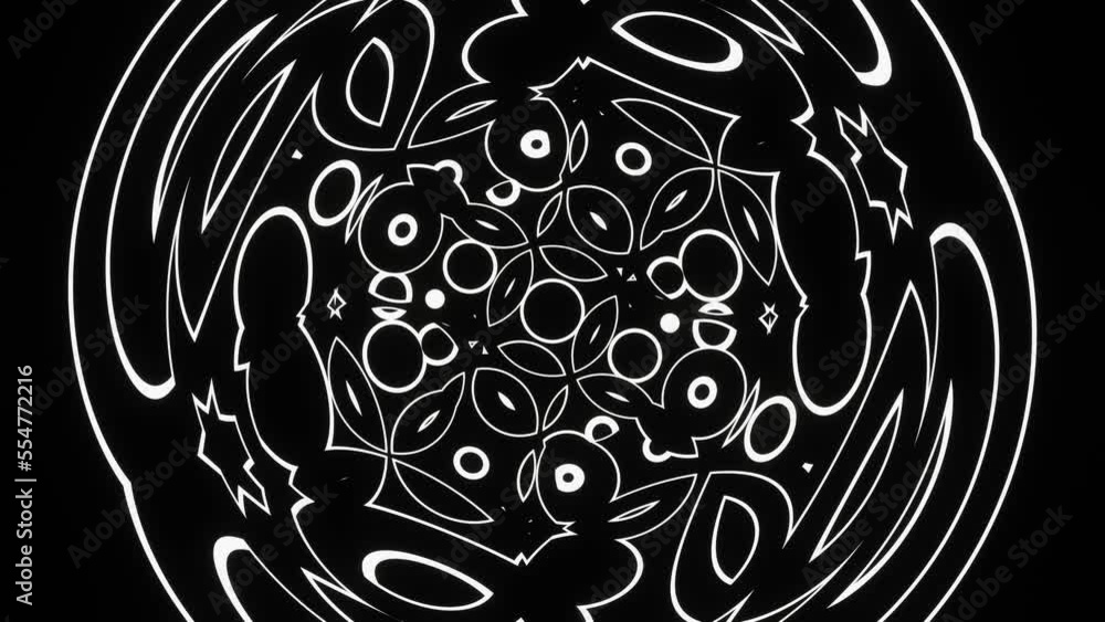 Monochrome animated patterns. Curved lines in motion. Black and white ...