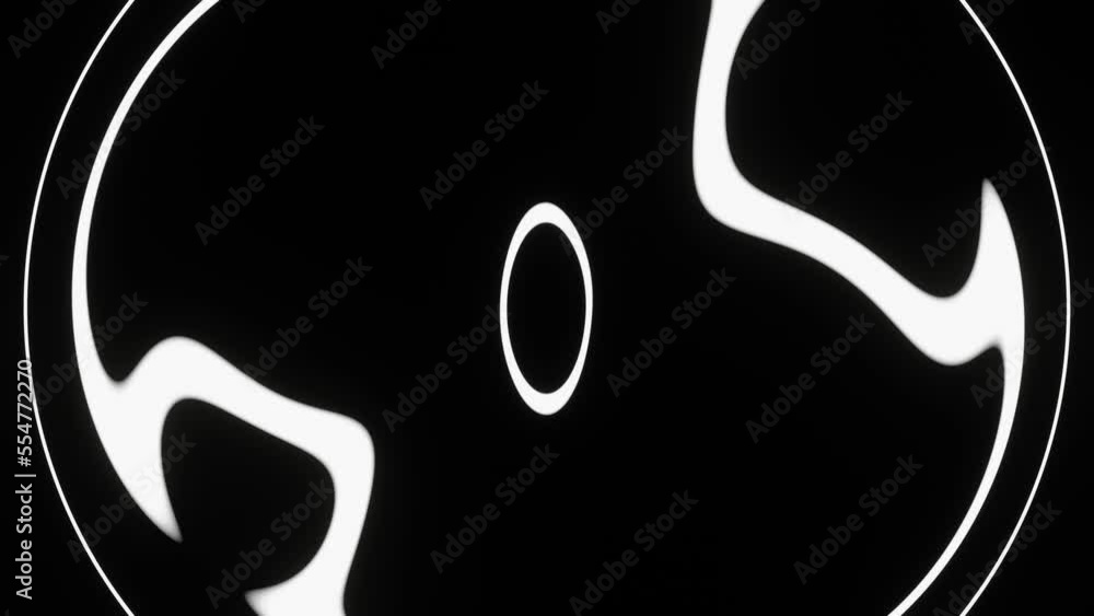 Monochrome animated patterns. Curved lines in motion. Black and white ...