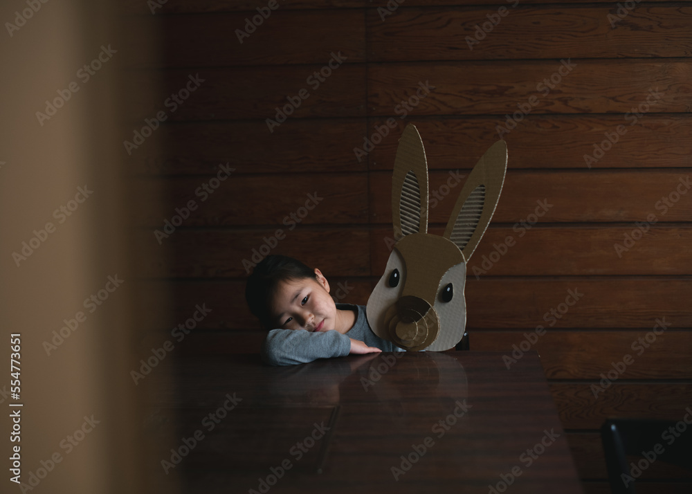 girl with rabbit mask Stock Photo | Adobe Stock