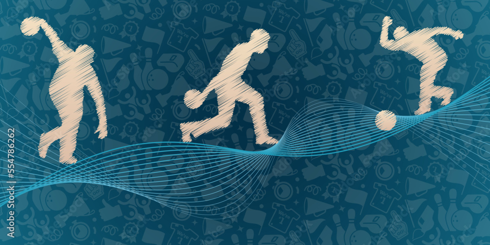 Bowling abstract lines with wave design. Creative sport concept. Art ...