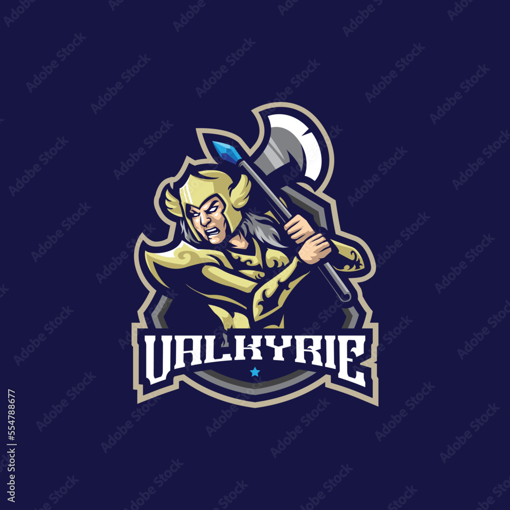 Valkyrie mascot logo design vector with modern illustration concept ...