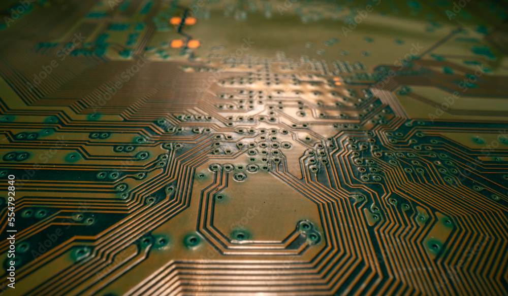 Circuit board. Technological electronic plate with roads and other ...