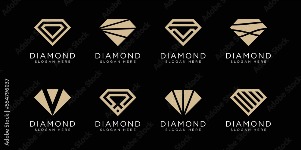 set of diamond logo vector design Stock Vector | Adobe Stock