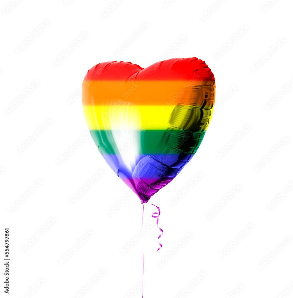 Heart shaped balloon filled with helium in the lgbt community colors ...