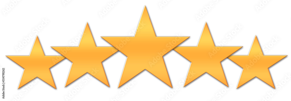 Five-star service. Gold rating with five gold stars. Five gold stars ...
