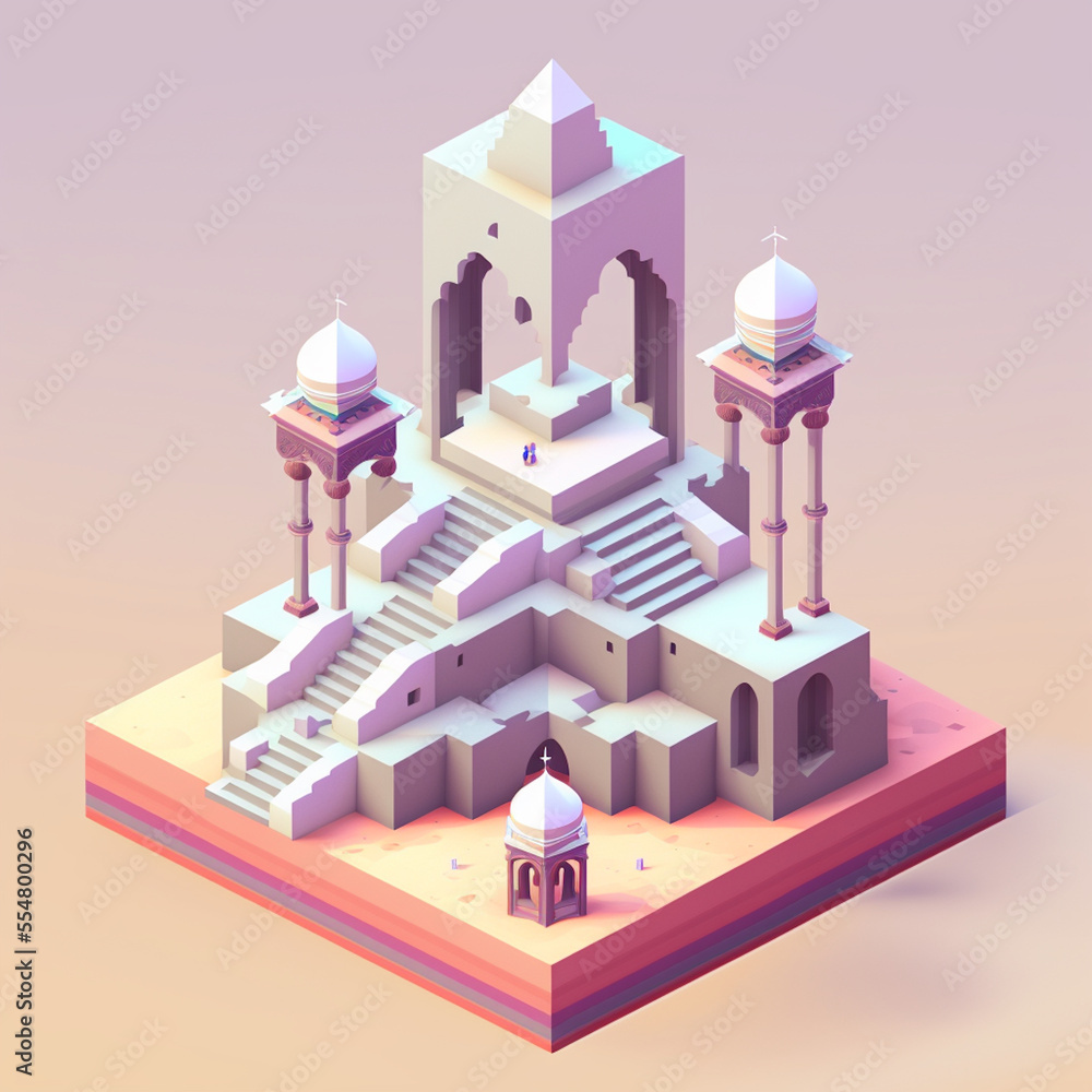 Isometric Game Level Map Render Stock Illustration | Adobe Stock