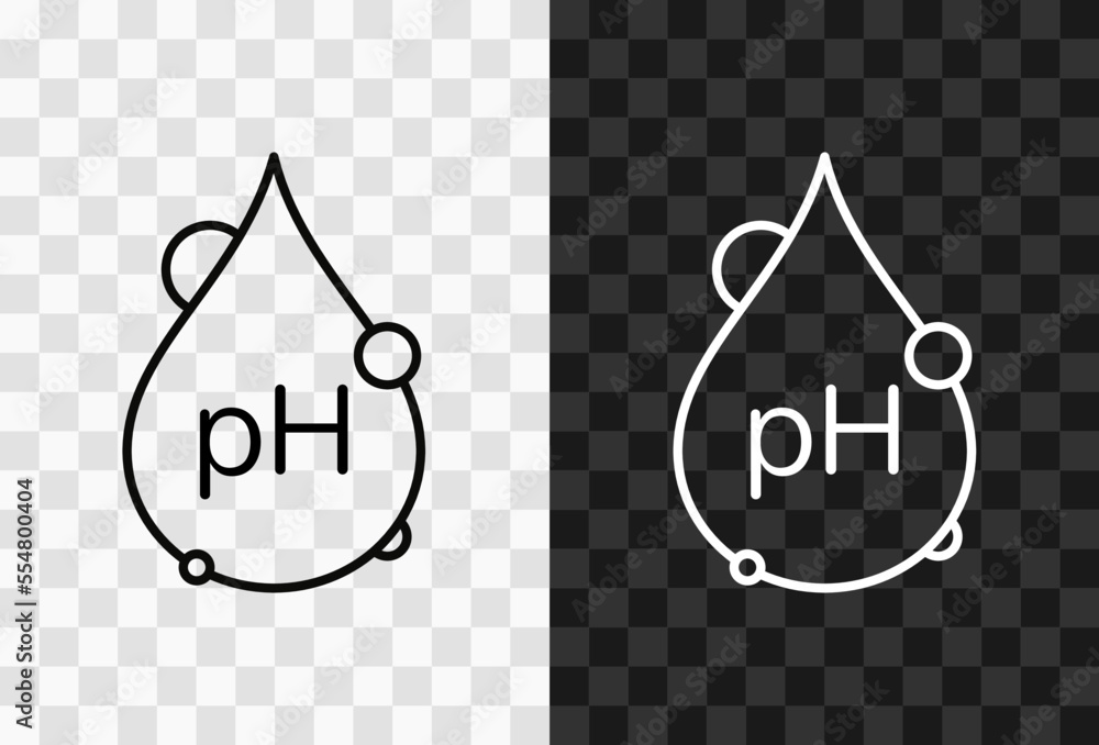 Ph, high quality vector editable line icon. Ph outline icon isolated on ...