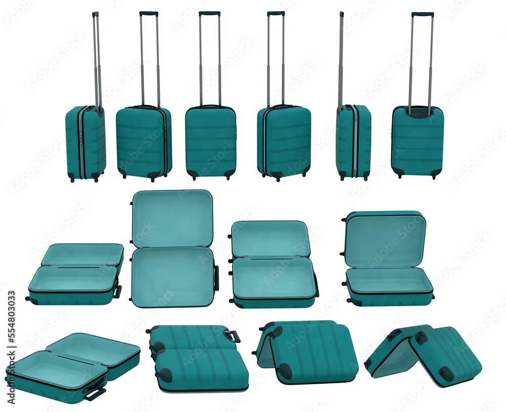 3D Render : collection of baggage mockup with different angle for ...