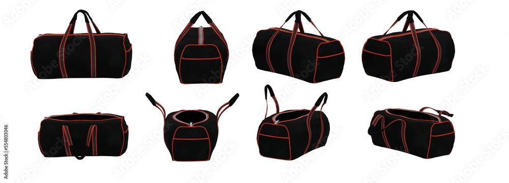 3D Render : collection of baggage mockup with different angle for ...