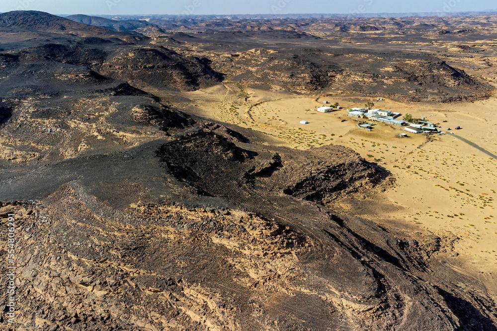 Saudi Arabia, Najran Province, Najran, Aerial view of hills surrounding ... Saudi Arabia, Najran Province, Najran, Aerial view of hills surrounding ...