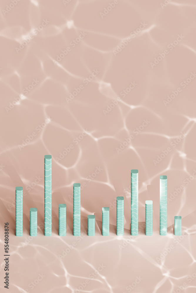 Bar graph diagram over pink background Stock Photo | Adobe Stock