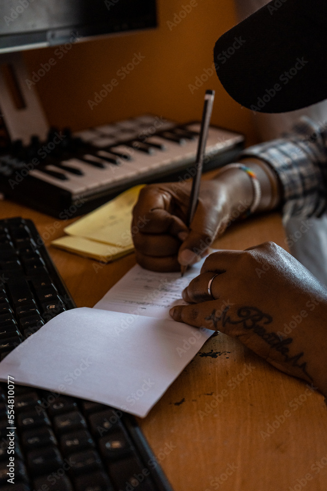 writing on a desk Stock Photo | Adobe Stock