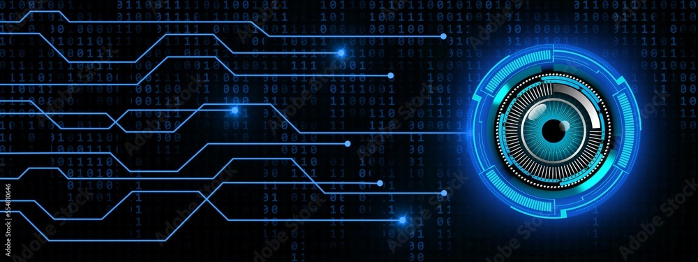 Cyber circuit future technology concept - magic eye in HUD elements ...
