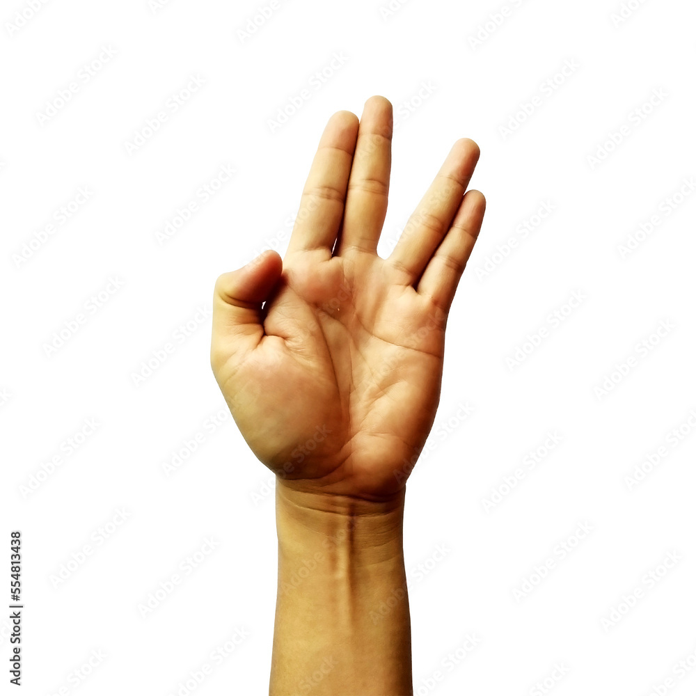 Vulcan greeting. Vulcan salute isolated. transparent background Stock ...