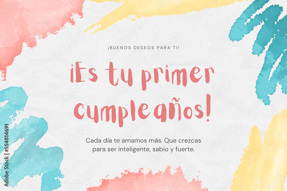 Ilustração do Stock: feliz cumpleaños - ¡Es tu primer cumpleaños! happy ...