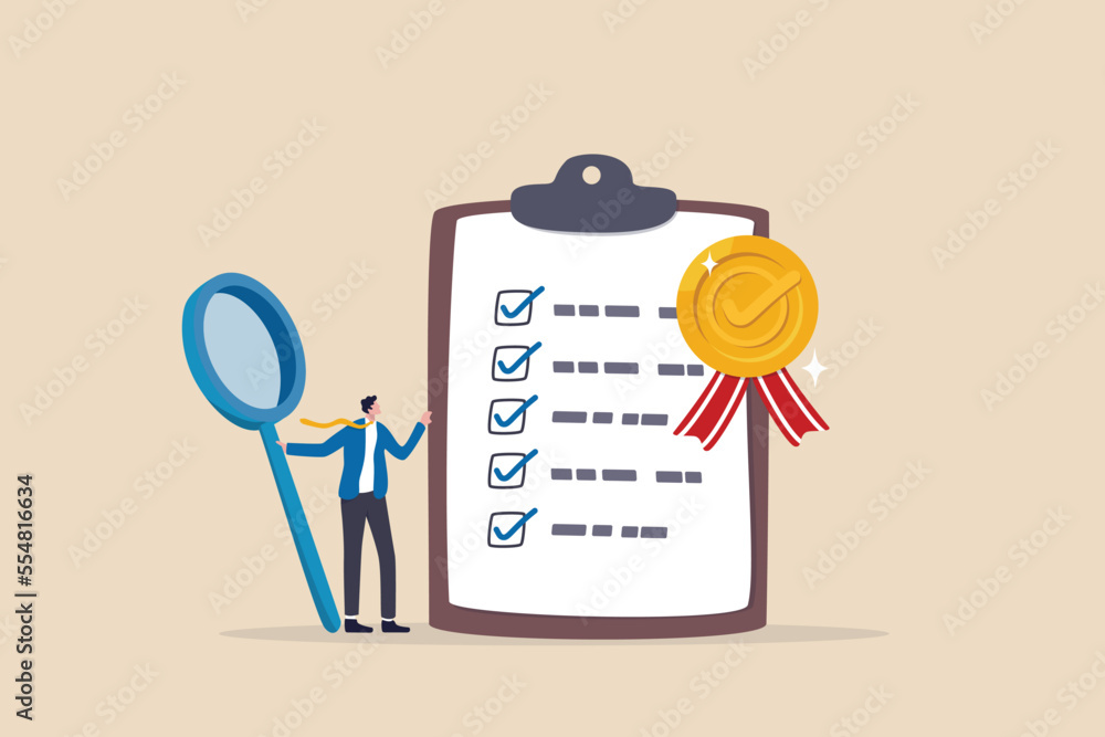 Standard, quality control or certified approval, corporate policy or ...