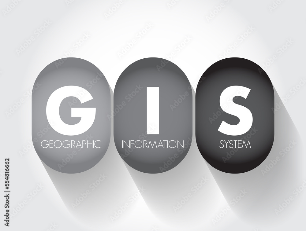 ภาพประกอบสต็อก GIS Geographic Information System - type of database ...