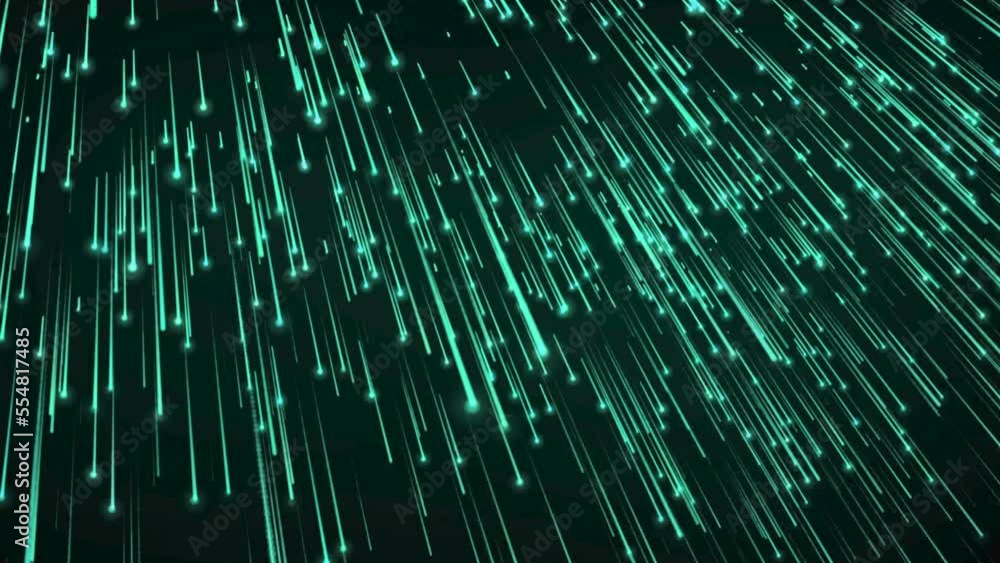 Abstract animation of falling neon rain on the black background for led ...