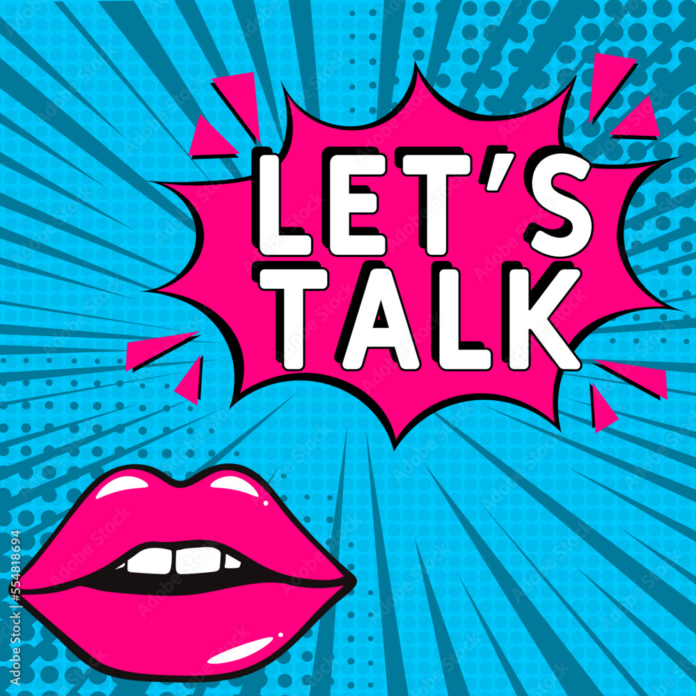 Comic book explosion with text Let's talk, vector illustration. Vector ...