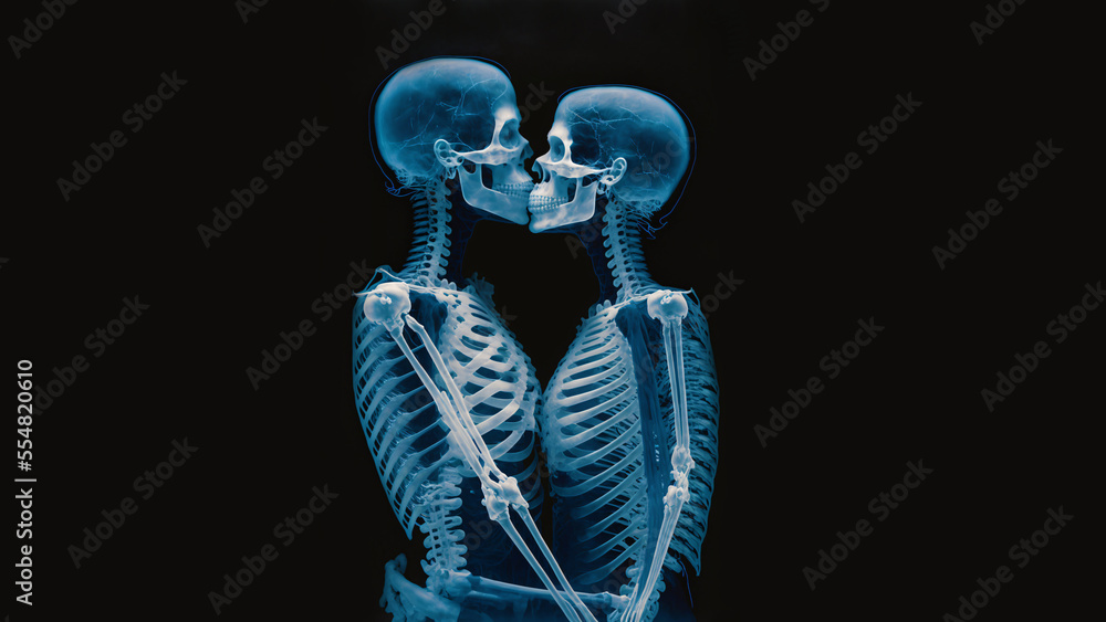 X Ray Skeleton Kiss