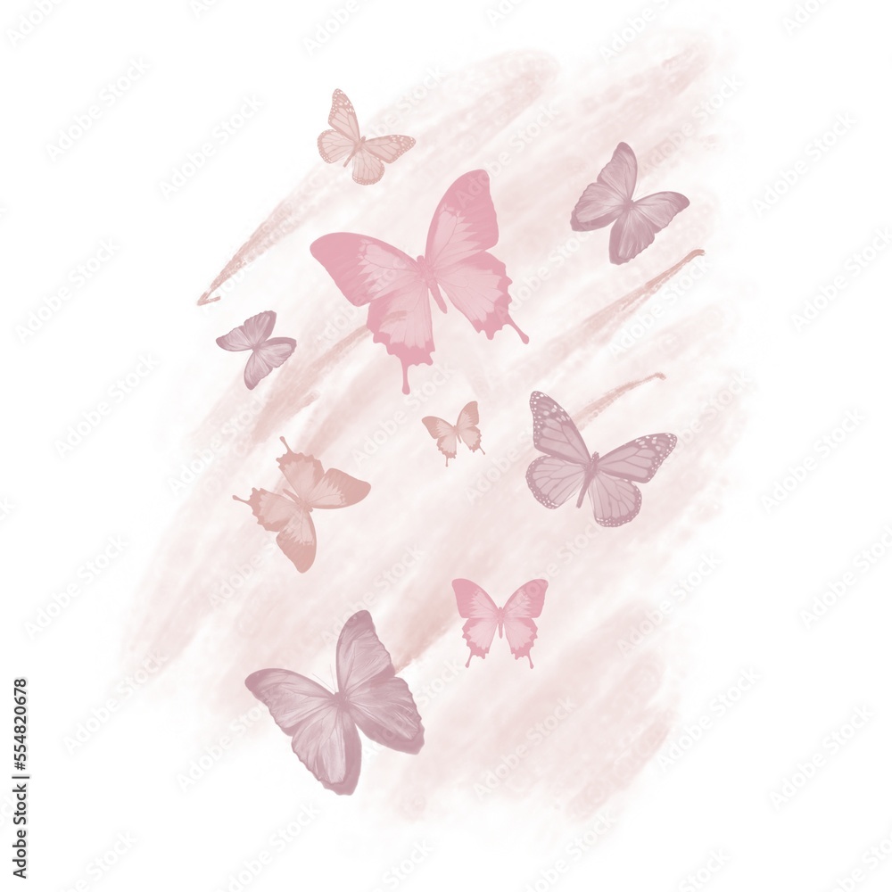 Butterfly Texture Background Hand Drawn Illustration Stock Illustration ...
