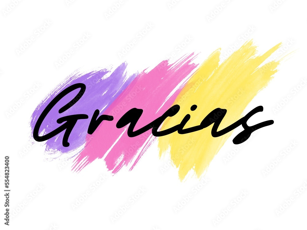 Gracias hand written lettering Thank you in Spanish language on ...