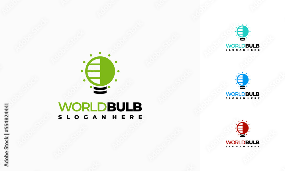 World Bulb Logo designs concept vector, World Education logo designs ...