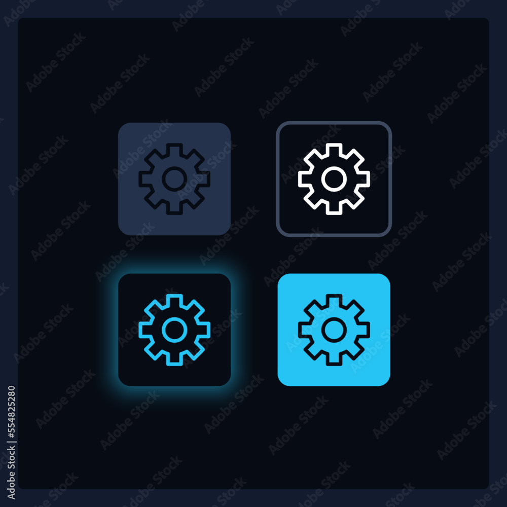 Setting Gear Ui Elements Kit Software Configuration Isolated Vector Components Flat Navigation