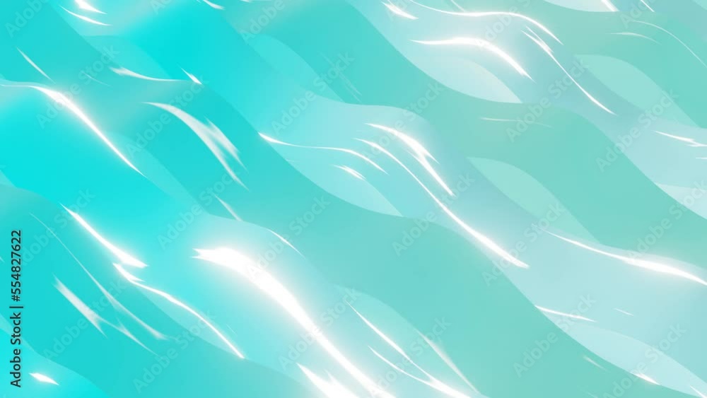 3D cartoon abstract waves with glare background animation. Intro ...