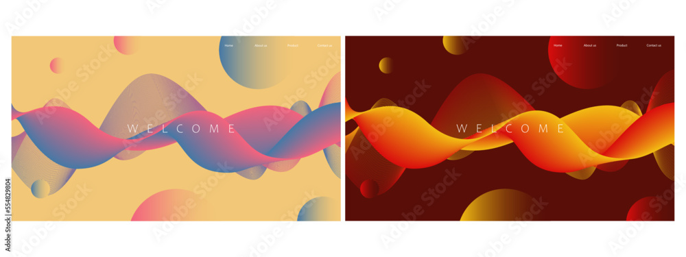 Abstract parametric and wavy style patterns color spectrum for website ...