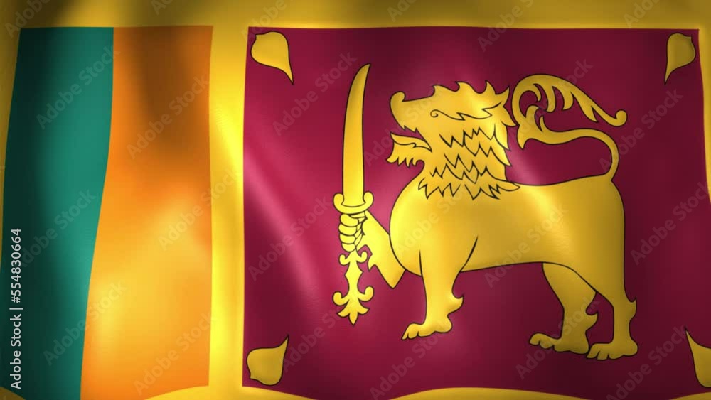 Animation of Sri Lankan flag. 4K. Sri lanka flag flying, Democratic ...