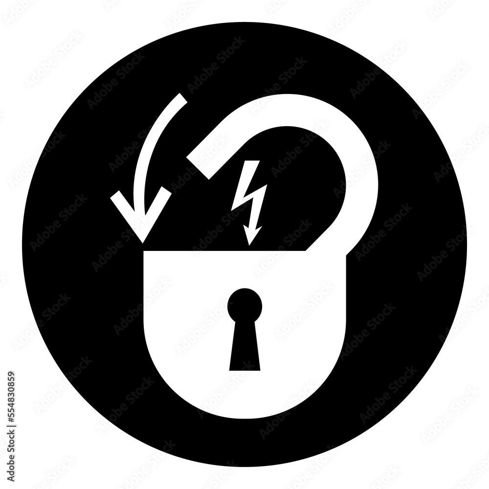 Lock Out Electrical Power Symbol Sign, Vector Illustration, Isolate On ...