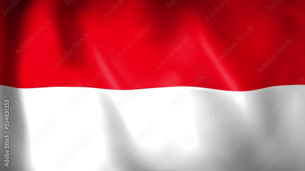 Animation of Indonesian flag. 4K. Indonesia flag flying, Republic of ...