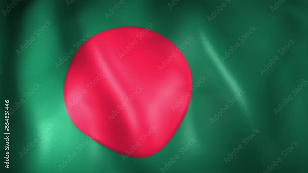 Animation of Bangladeshi flag. 4K. Bangladesh flag flying, People's ...