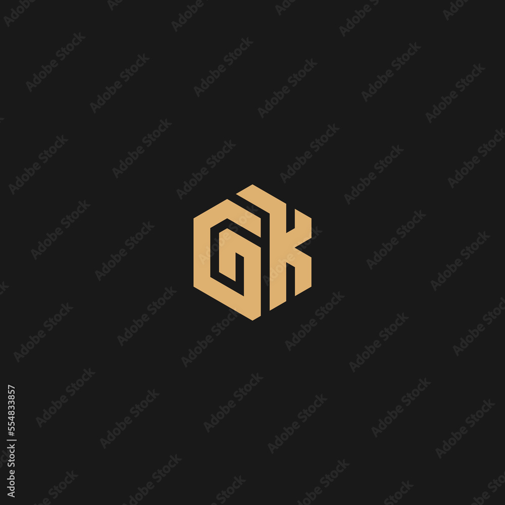 Initial GK Letter Logo. GK letter Type Logo Design vector Template ...