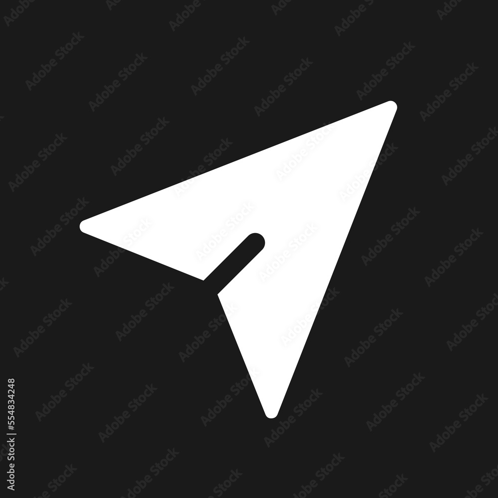 Cursor arrow pointer dark mode glyph ui icon. Share location. Navigation. User interface design ...
