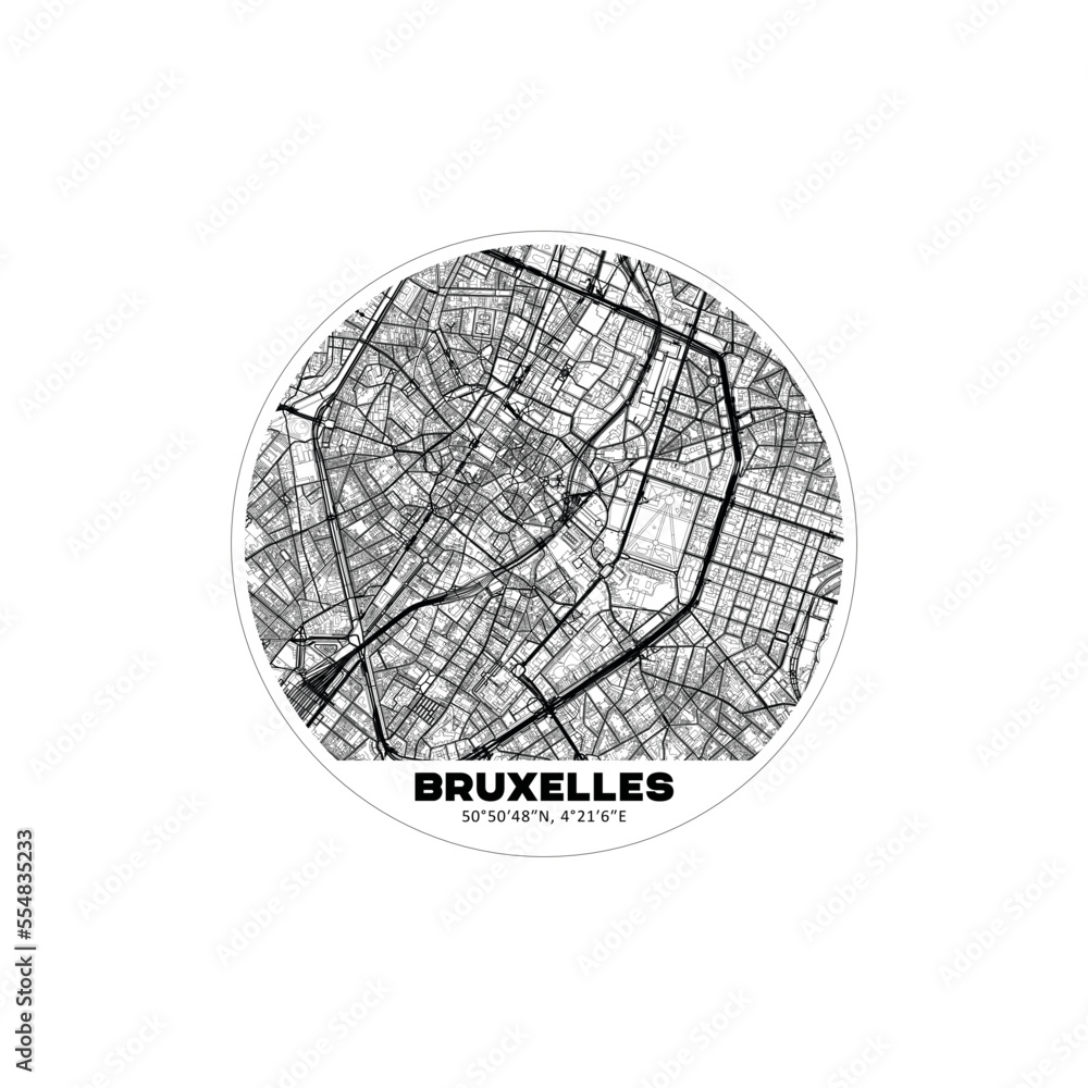 Mappa Bruxelles Stock Vector | Adobe Stock