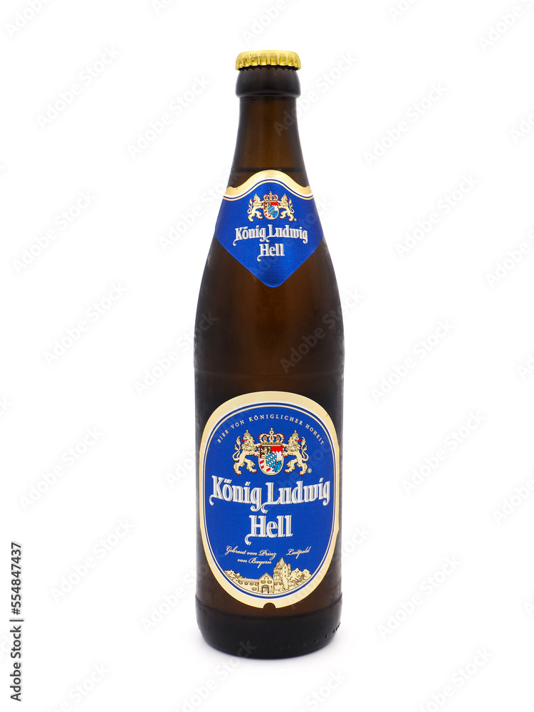 ROME, ITALY - DECEMBER 19, 2022. Bottle of Konig Ludwig Hell beer ...