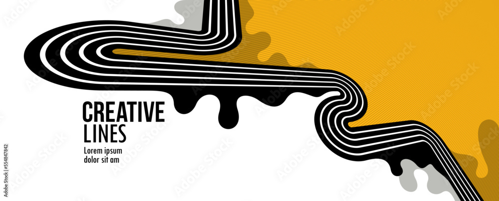 Lines in motion vector abstract background, 3D perspective creative ...